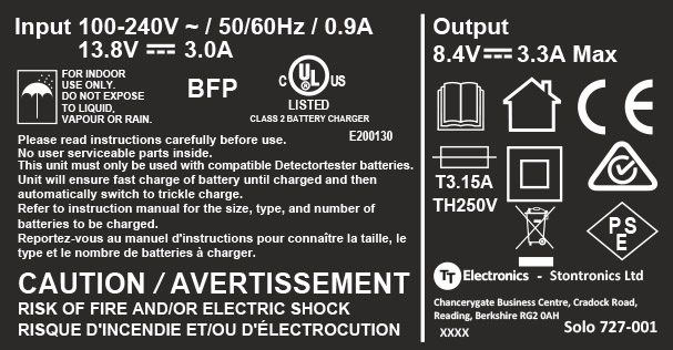 Product Update – Solo 727 Battery Charger - Detector Testers